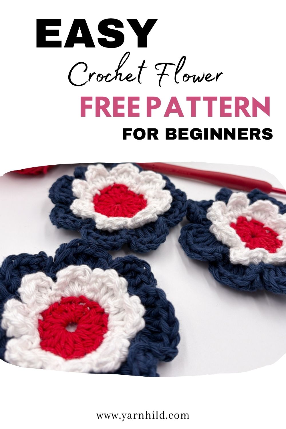 Easy crochet 3 layer flower for beginners - Video tutorial